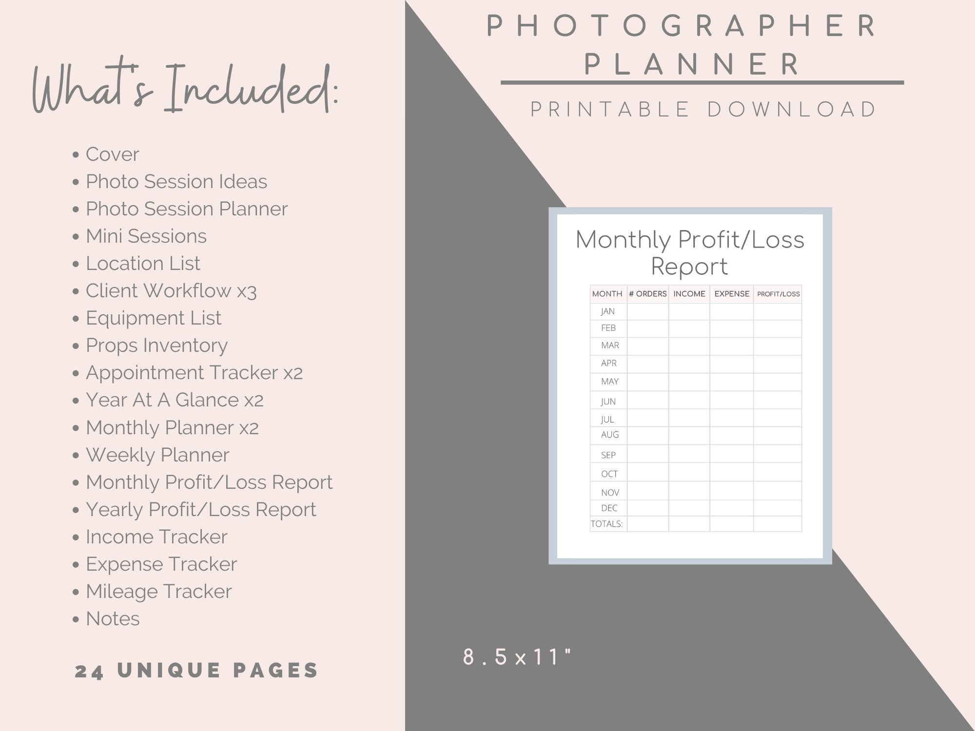 Photographer Planner, Photographers Plan, Photo Session Workflow Chart ...