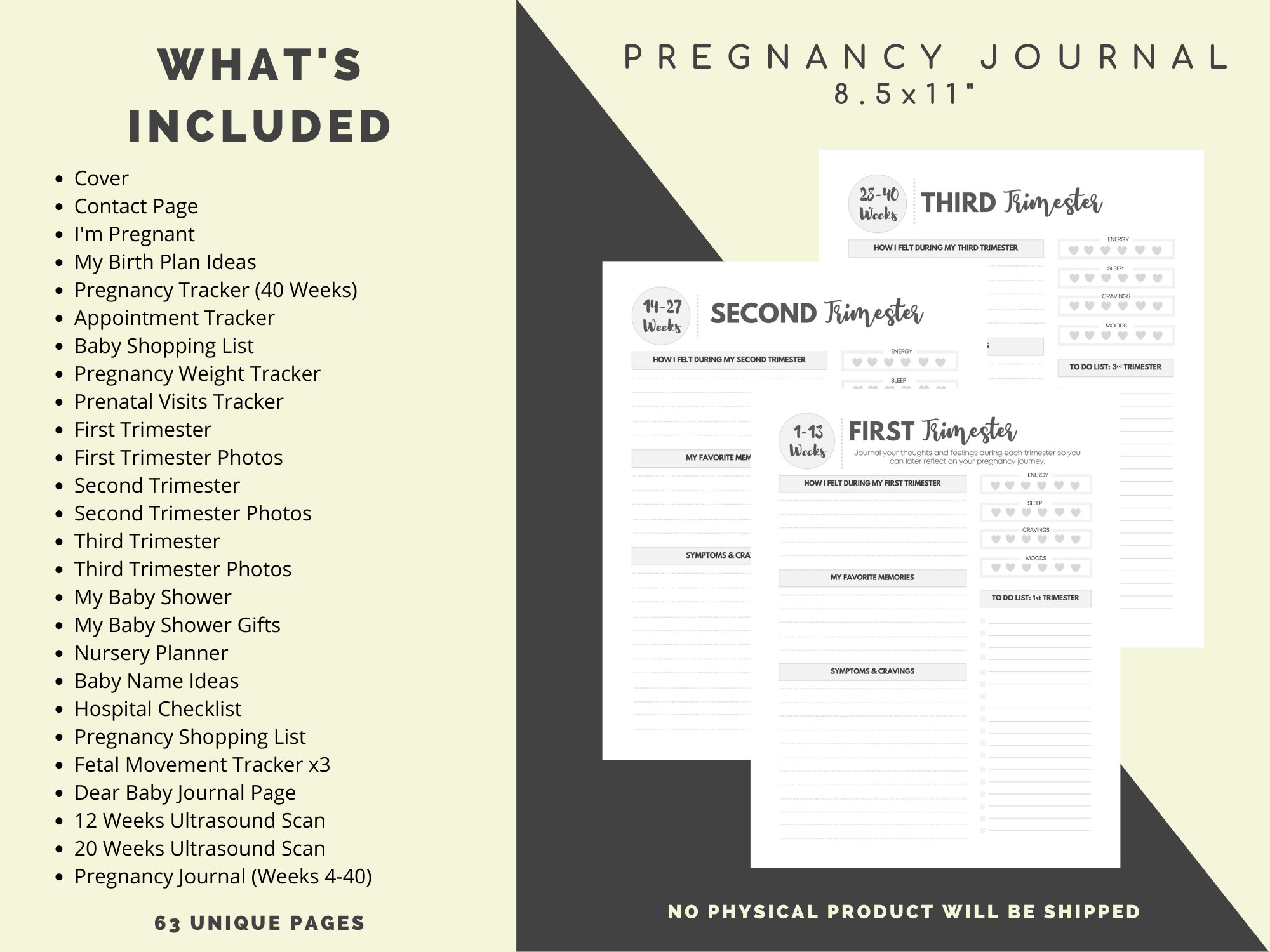Pregnancy Tracker, Week by Week, Pregnancy Journal, Mom to Be, Diary ...