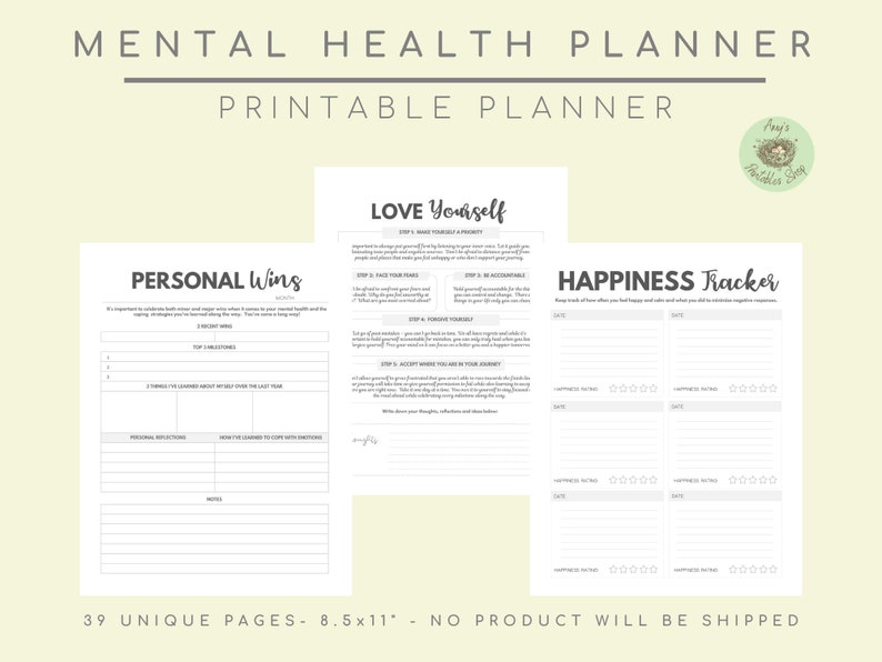 Mental Health Wellness Journal Mental Health Day Self Care | Etsy