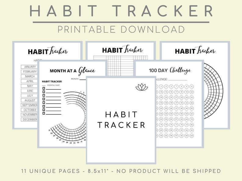 Habit Tracker, Habit Tracker Printable, Circle Template, Round Chart ...