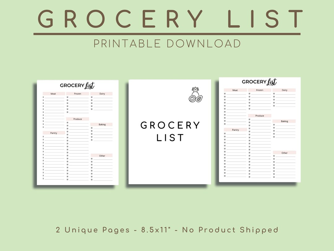 Grocery List Template, Master Grocery Shopping List Printablegr, Food ...