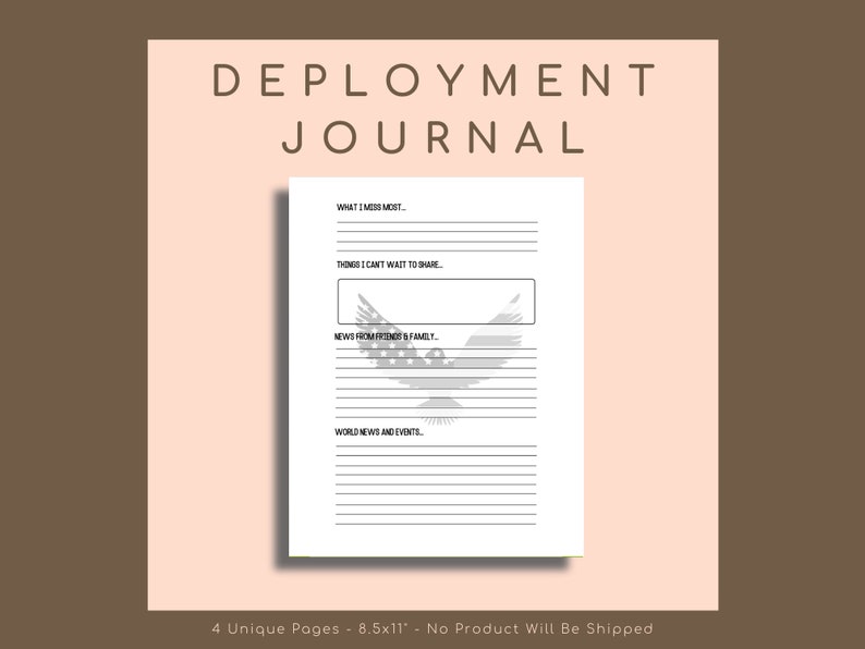 Deployment Journal, Military Notebook, Military Soldier Going Away Gift ...