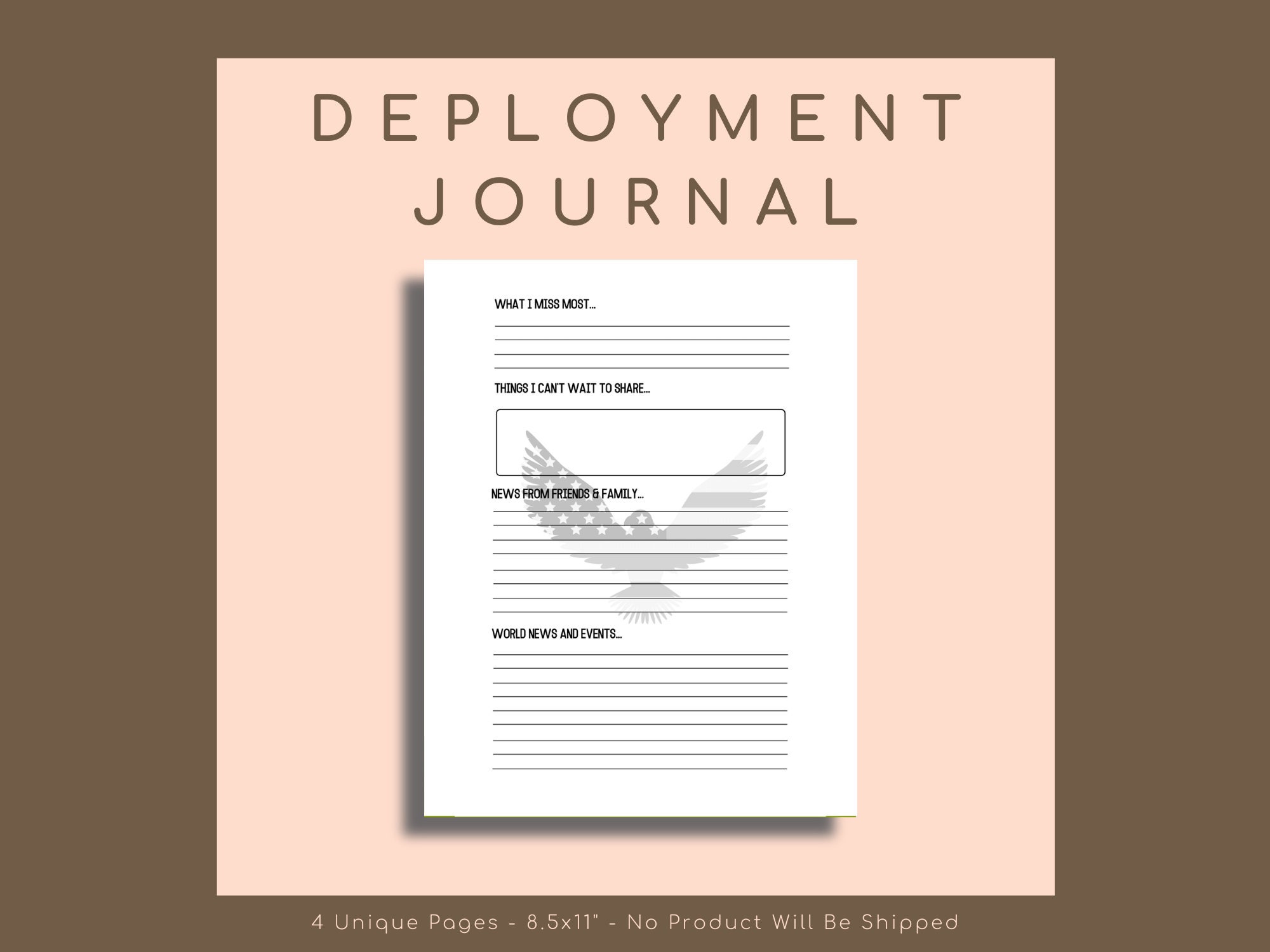 Deployment Journal, Military Notebook, Military Soldier Going Away Gift ...
