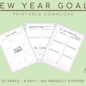 2022 New Year Goals Printable, Goal Planning, Resolutions , New Years ...