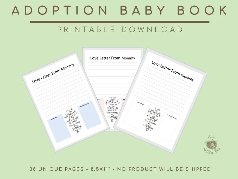 Adoption Baby Book Newborn Adoption Day Memory Record Your - Etsy