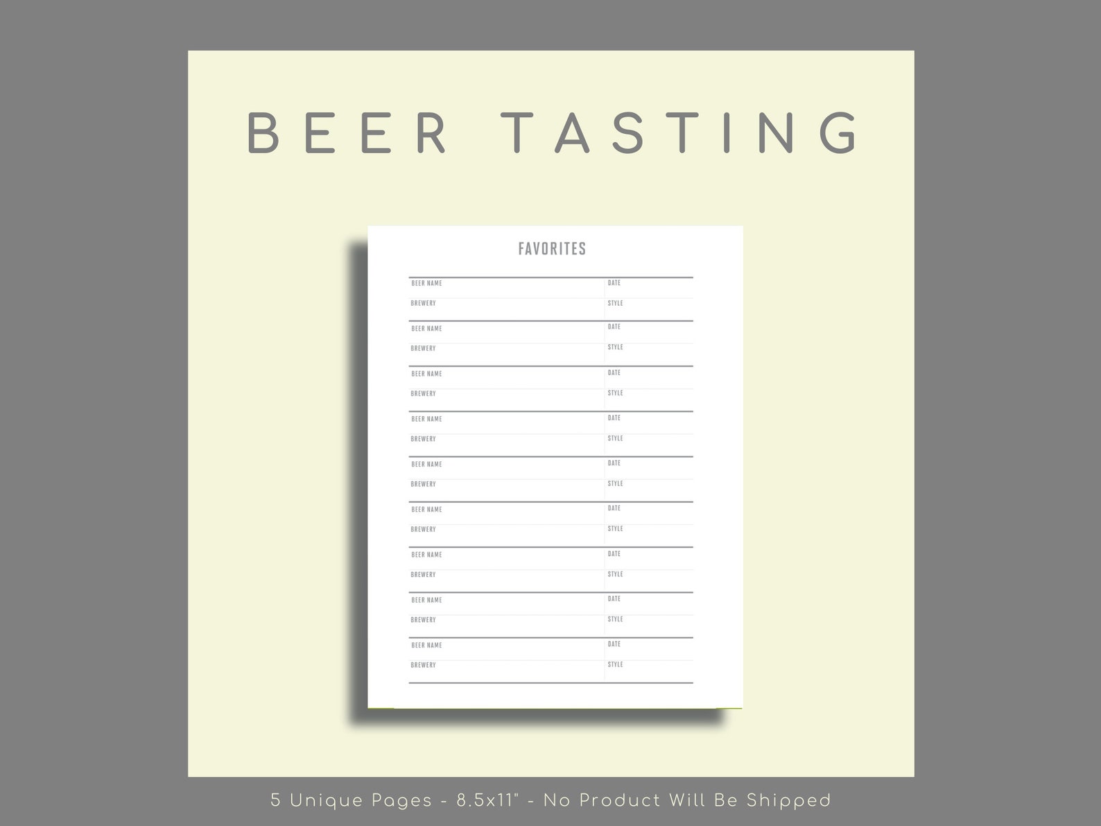 Beer Tasting Review, Beer Gifts, Scorecard, Rating Sheets, Flight Gift ...