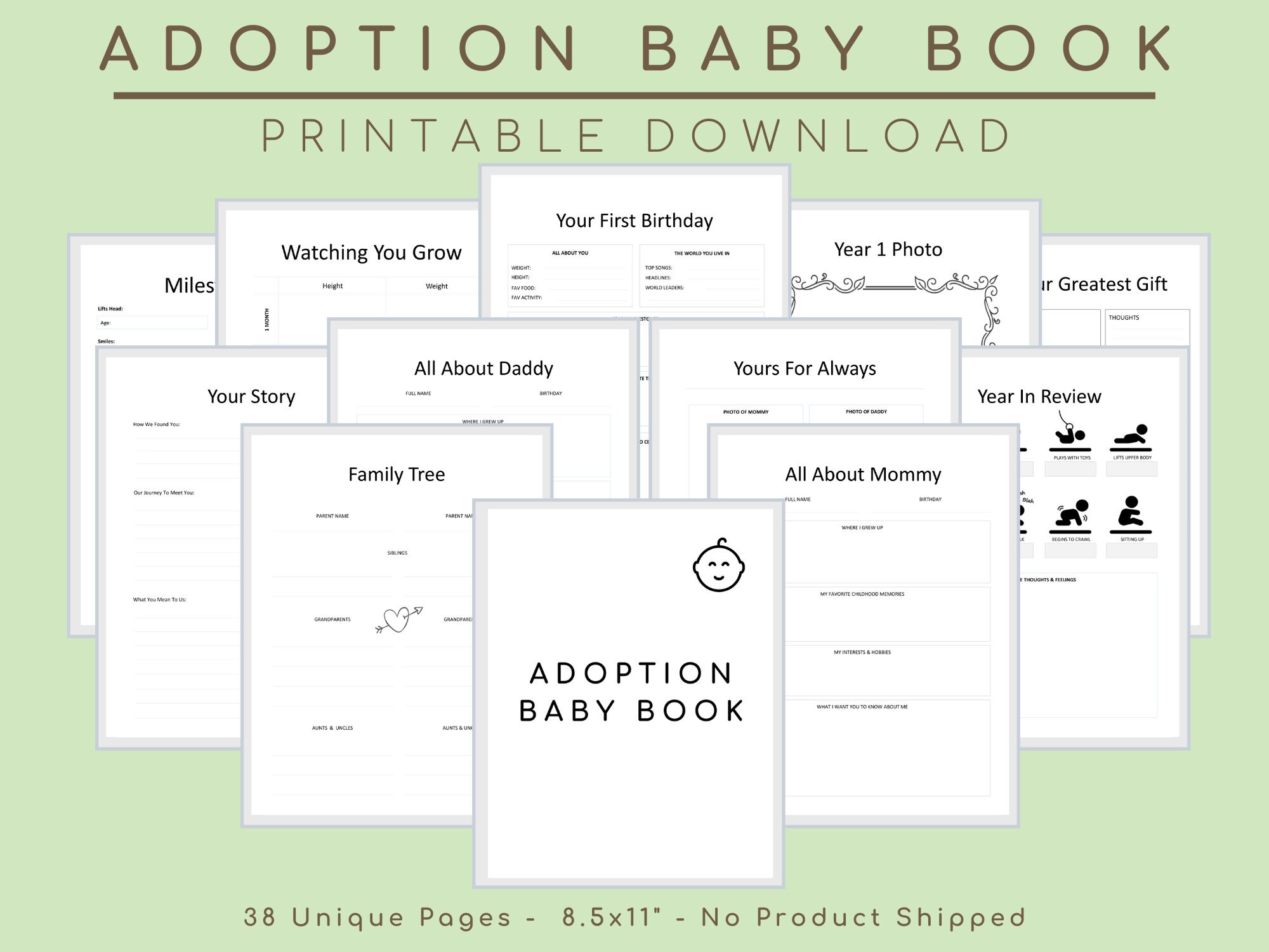 Adoption Baby Book Newborn Adoption Day Memory Record Your - Etsy
