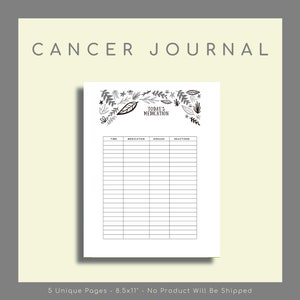 Cancer Journal, Chemotherapy Diary, Treatment, Chemo Log, Cancer ...