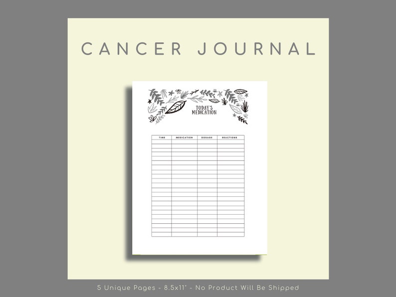 Cancer Journal, Chemotherapy Diary, Treatment, Chemo Log, Cancer ...