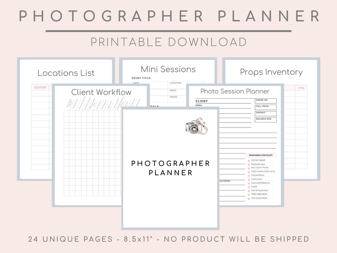 Photographer Planner, Photographers Plan, Photo Session Workflow Chart ...
