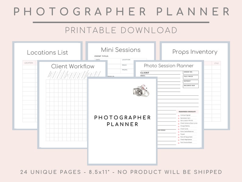 Photographer Planner, Photographers Plan, Photo Session Workflow Chart ...