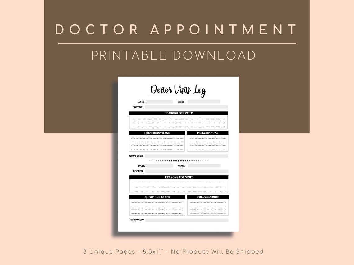 Doctor Appointment Journal, Health Care Wellness Notes, Medical ...