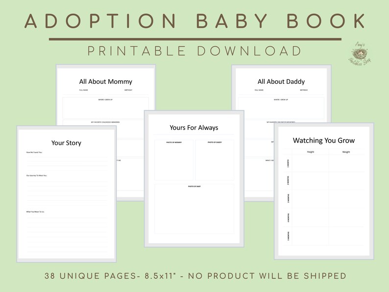 Adoption Baby Book Newborn Adoption Day Memory Record Your - Etsy