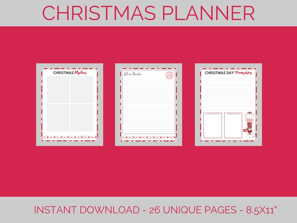 Christmas Planner Christmas Printable Holiday Planner - Etsy