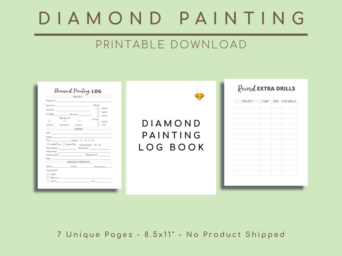 Diamond Painting Journal, DIY Paint by Diamonds Organizer, Project ...