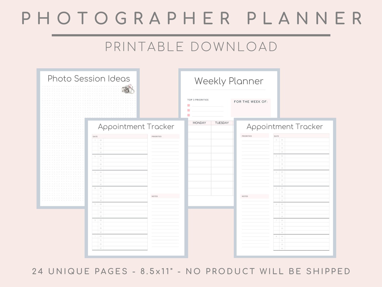 Photographer Planner, Photographers Plan, Photo Session Workflow Chart ...
