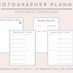 Photographer Planner Photography Book Photo Session Workflow | Etsy