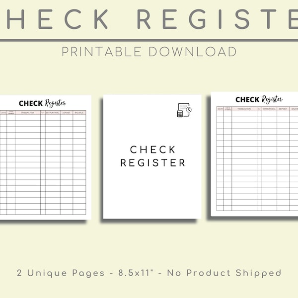 Bank Account Register - Etsy