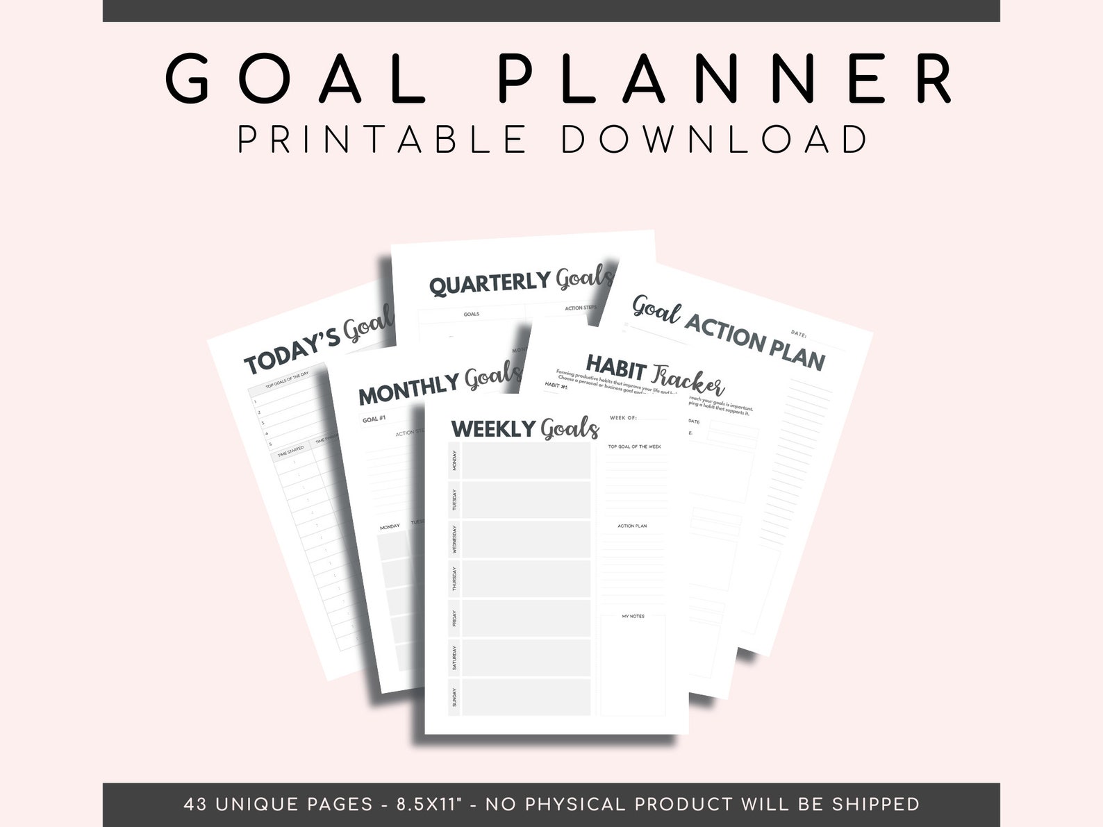 Goal Planner Goal Setting Worksheet Planner Personal - Etsy