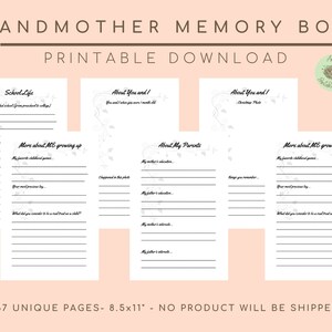 Grandmother Memory Book, Grandmother Legacy Journal, Grandma Gifts ...