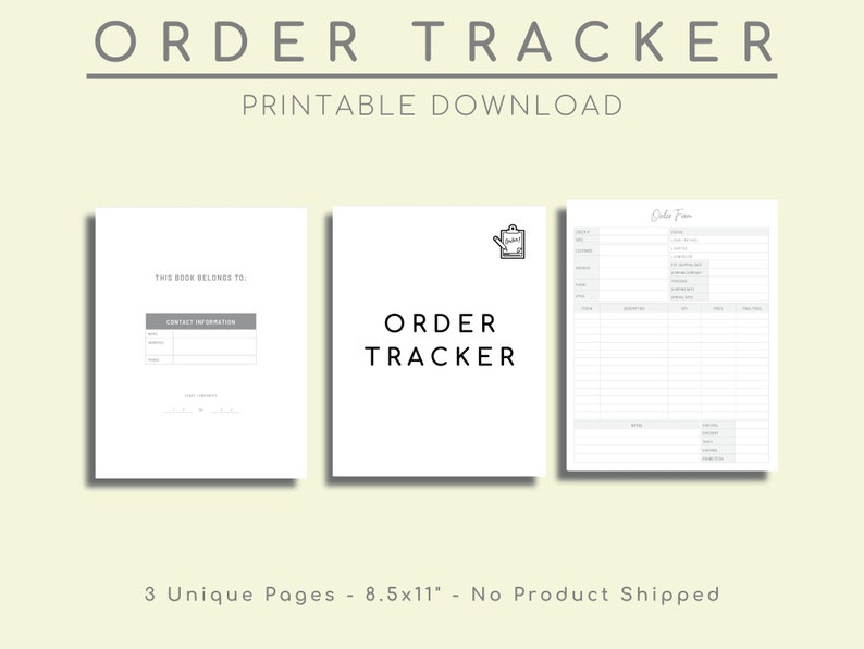 Order Tracker, Order Form Template Book, Sales Journal, Tracking Status ...