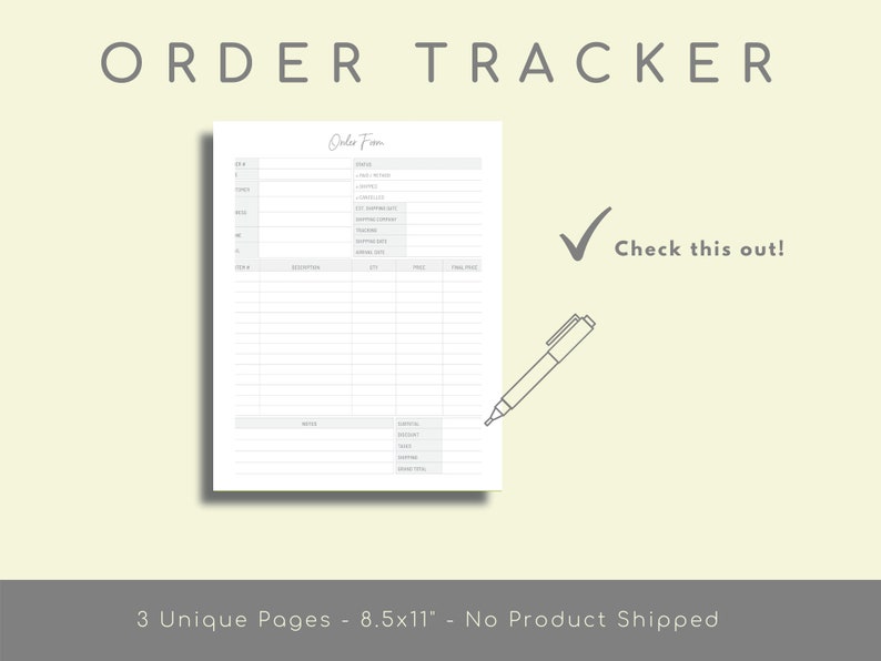 Order Tracker, Order Form Template Book, Sales Journal, Tracking Status ...