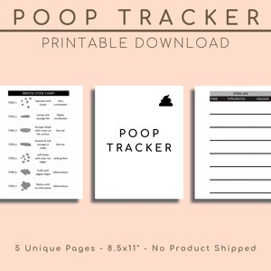 Poop Tracker Bristol Chart Stool Journal Types Of Poop | Etsy