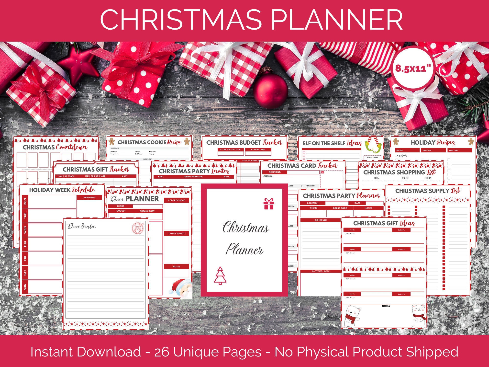 Christmas Planner , Christmas Printable, Holiday Planner, Organizer ...
