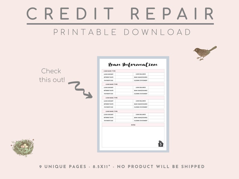 Credit Repair Guide, DIY Credit Repair, Credit Repair Planner Kit ...