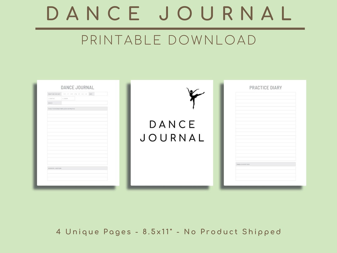 Dance Journal, Practice, Ballet Journal, Ballet Tracker, for Kids, Gift ...
