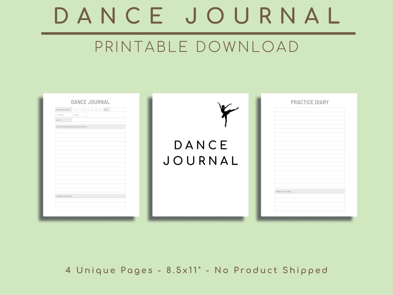 Dance Journal, Practice, Ballet Journal, Ballet Tracker, for Kids, Gift ...