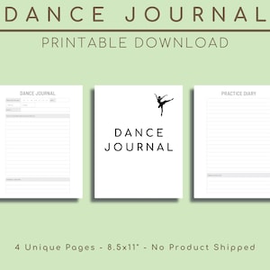 Dance Journal, Practice, Ballet Journal, Ballet Tracker, for Kids, Gift ...