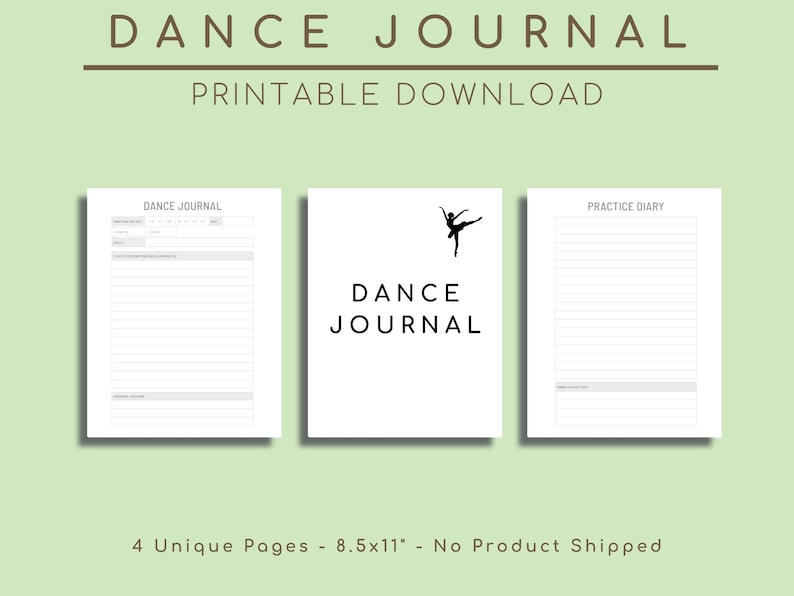 Dance Journal, Practice, Ballet Journal, Ballet Tracker, for Kids, Gift ...