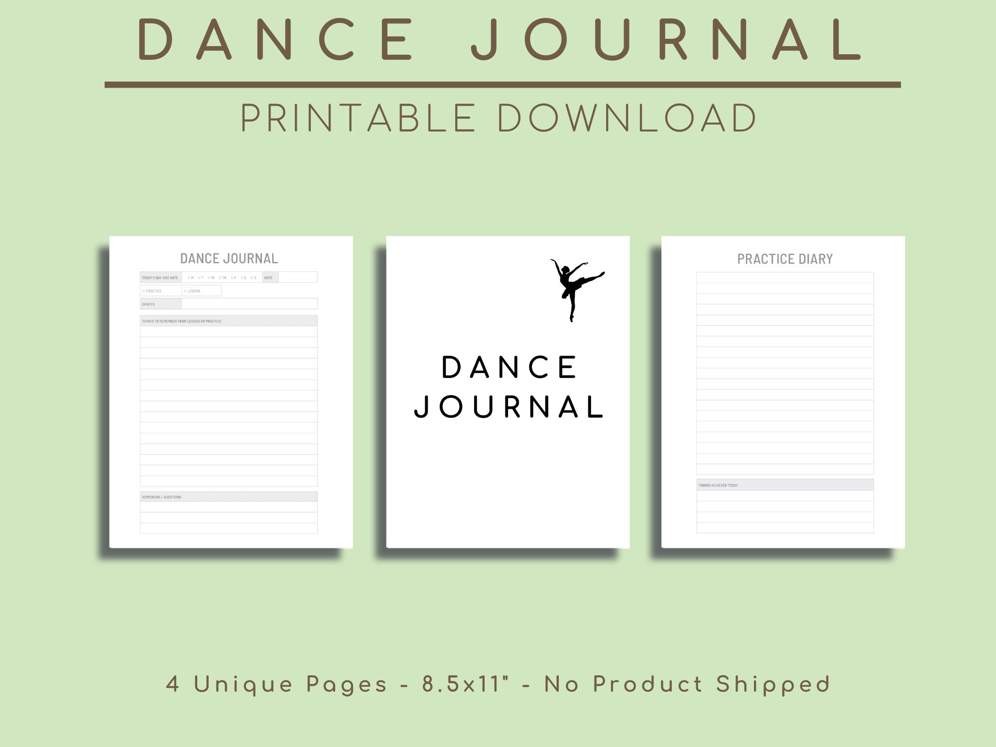 Dance Journal, Practice, Ballet Journal, Ballet Tracker, for Kids, Gift ...