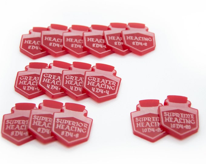 Hero-sized Healing Potion Tokens - Tabletop Player Aid - Etsy Canada