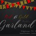34 Red and Gold Glitter Party Garland Overlay Digital Images PNG 300 ...