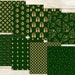24 Green & Gold Christmas Digital Papers 12 X 12 Inch 300 Dpi Instant ...
