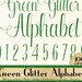 100 Green Glitter Alphabet Cliparts in 12" X 12" Separate, 300 Dpi ...