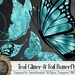 30 Teal Glitter Foil Butterfly Digital Images 300 Dpi Instant Download ...