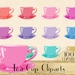 100 Tea Cup Cliparts, Garden Party Cliparts, Lovely Clipart, 100 PNG ...