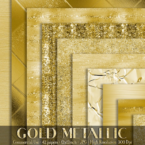 Gold Digital Papers Gold Textures Scrapbook Paper - Etsy