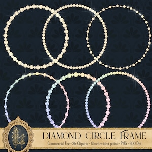 36 Rainbow Diamond Circle Frames,new Year Celebration Party,instant ...