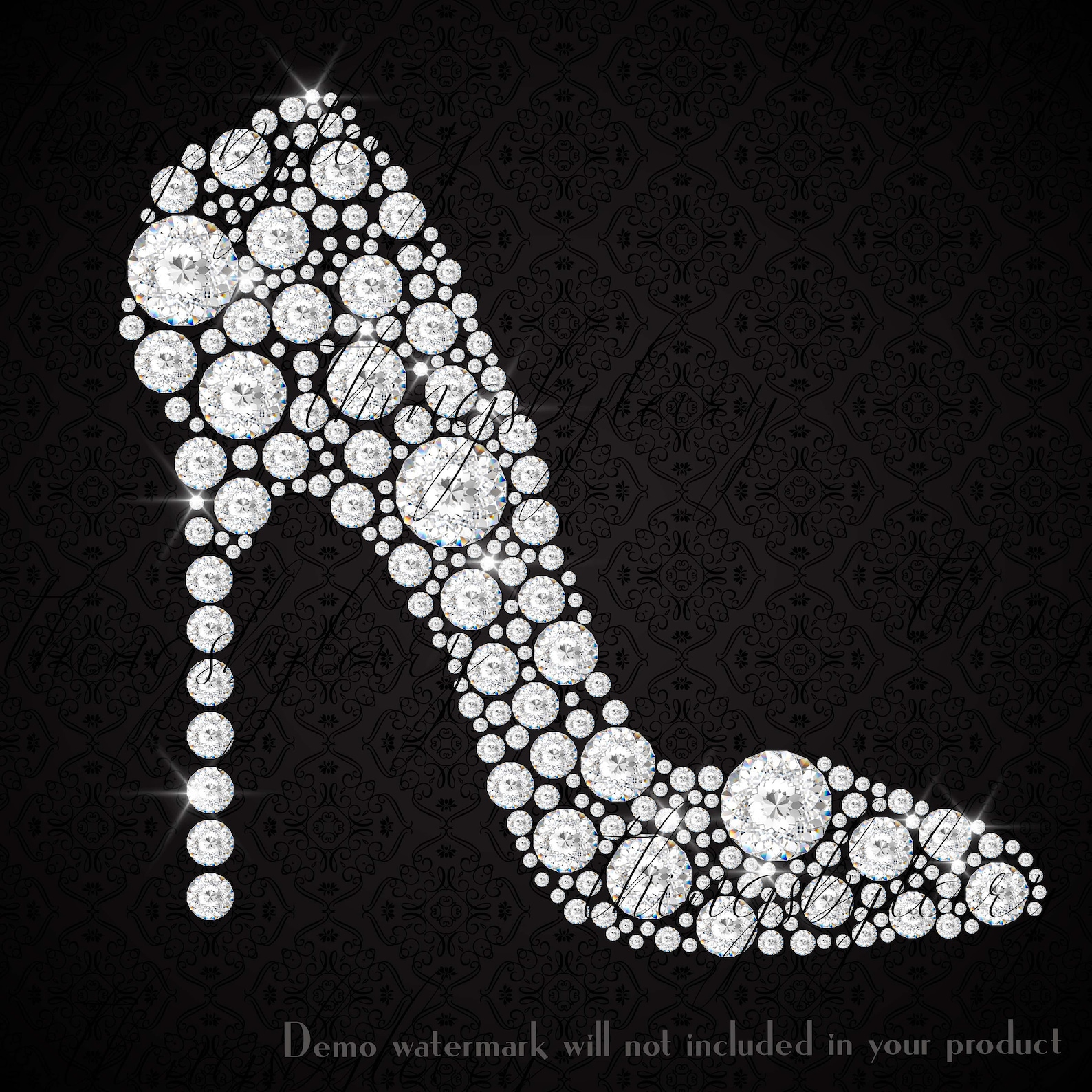 32 Diamond Pearl Rhinestone High Heels Digital Clip Arts 300 Dpi PNG ...
