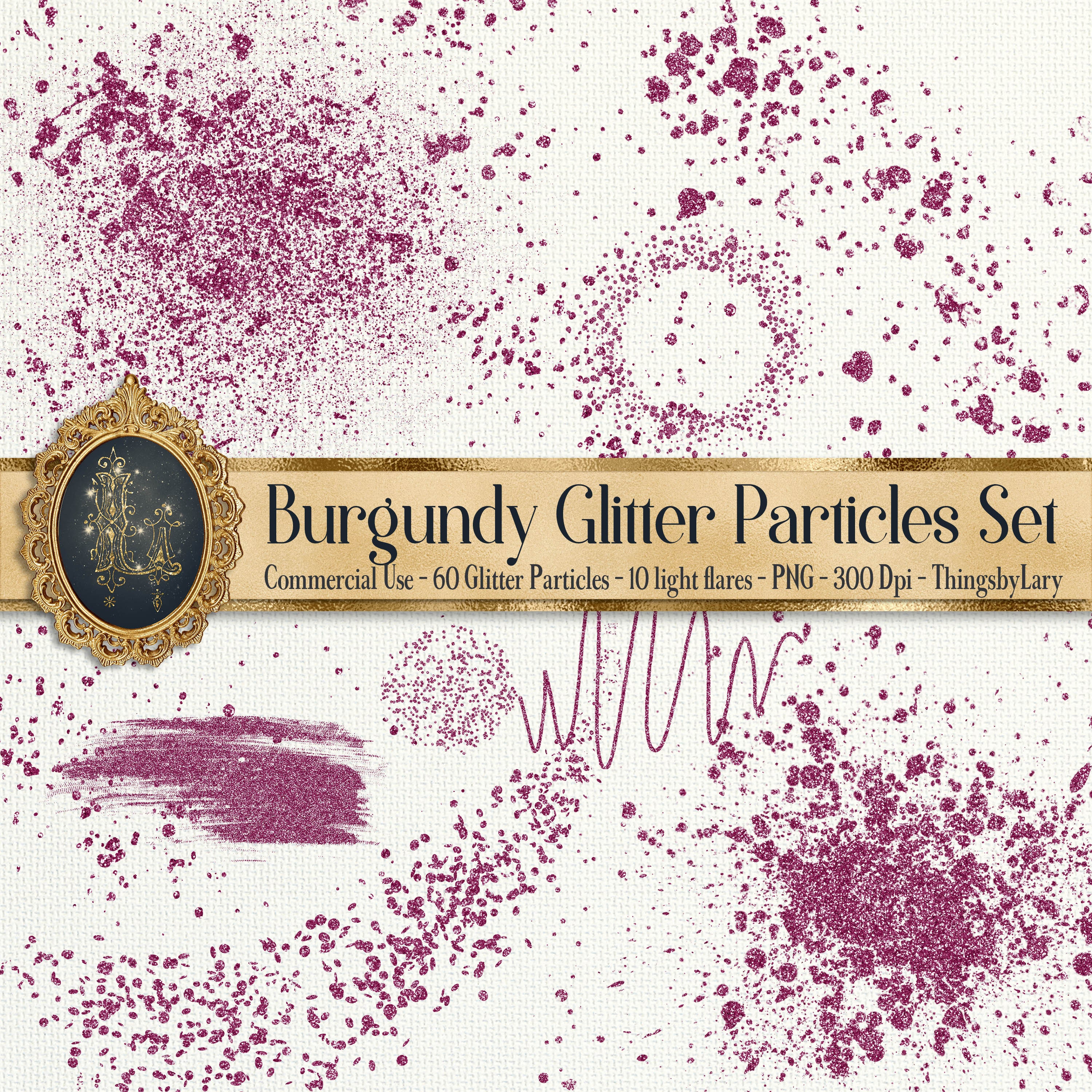 70 Burgundy Glitter Particles Set PNG Overlay Images Commercial Use ...