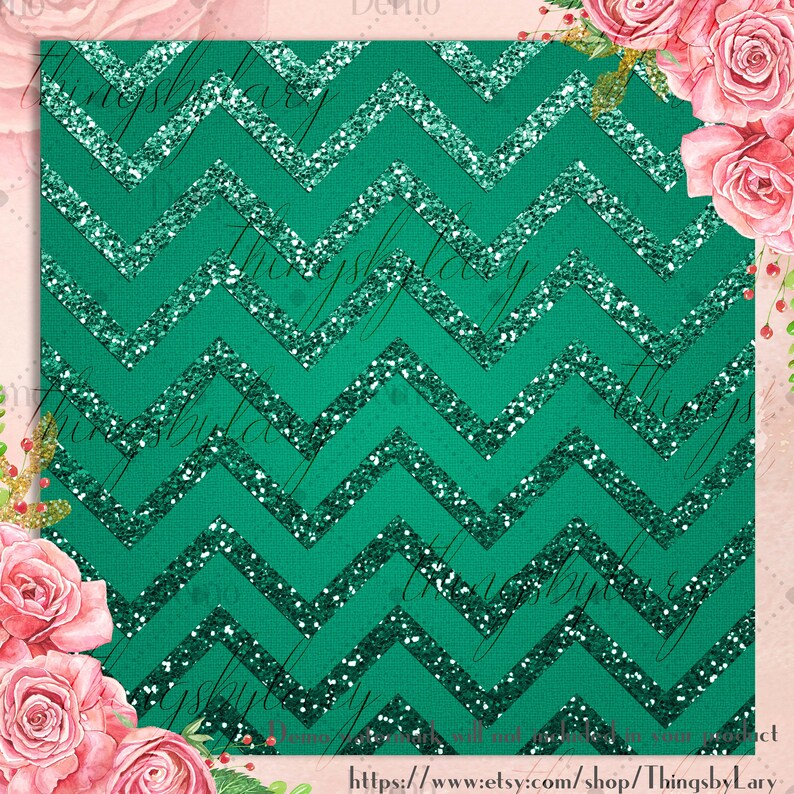 16 Red and Green Glitter Christmas Digital Papers 12" 300 Dpi Instant ...