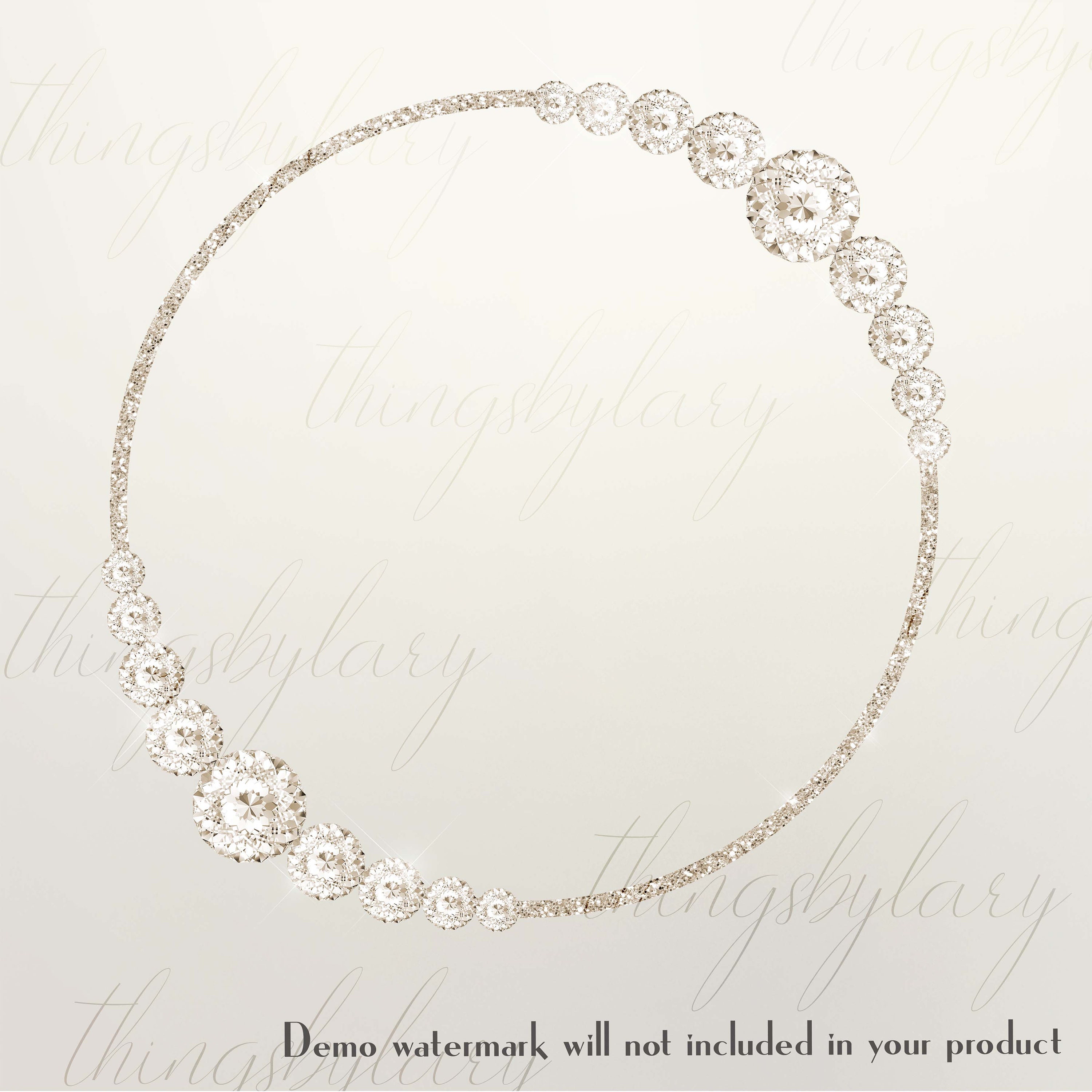 100 Diamond & Glitter Circle Frames Clip Arts Pearl Frames Digital Clip ...