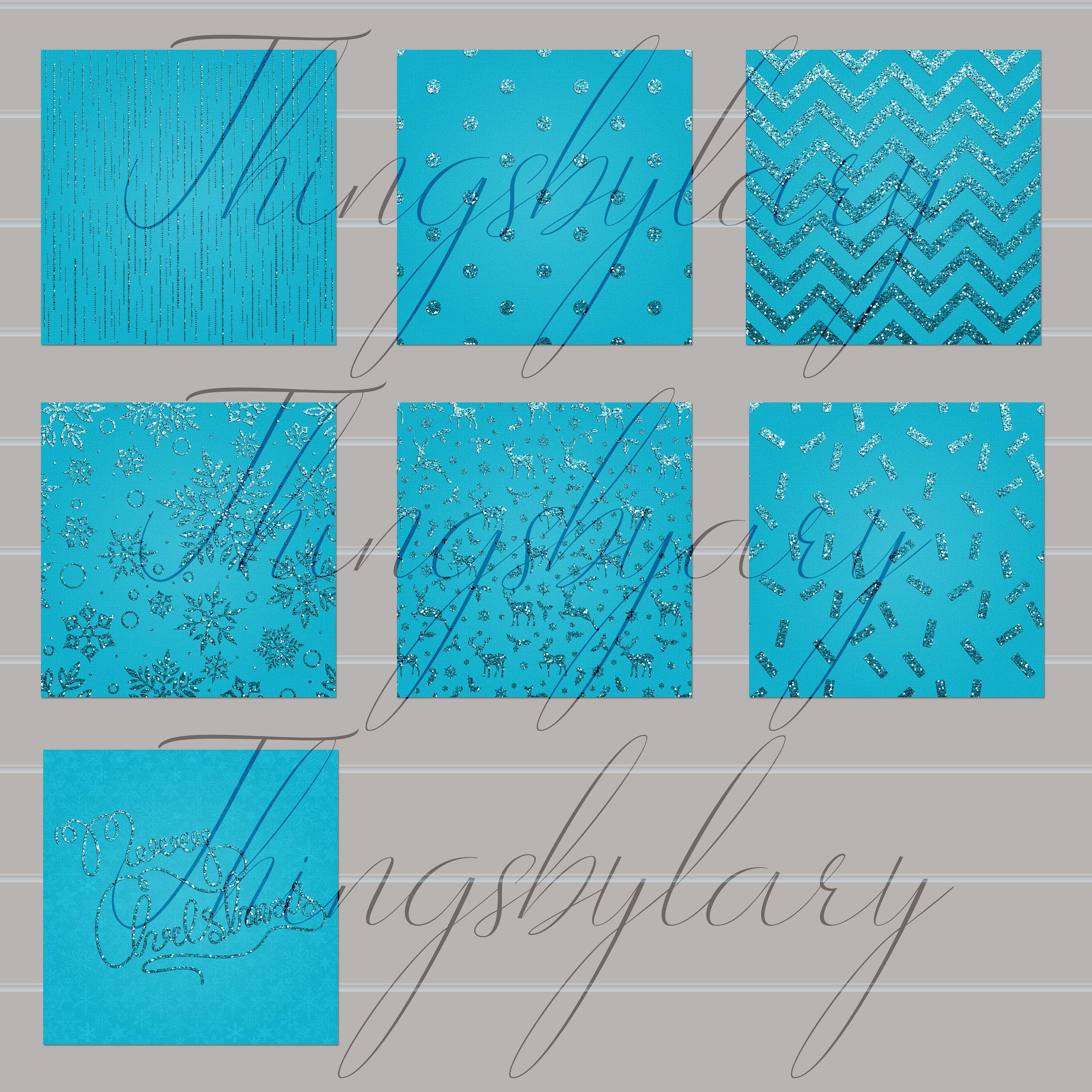16 Blue Glitter Christmas Digital Papers 12 300 Dpi - Etsy