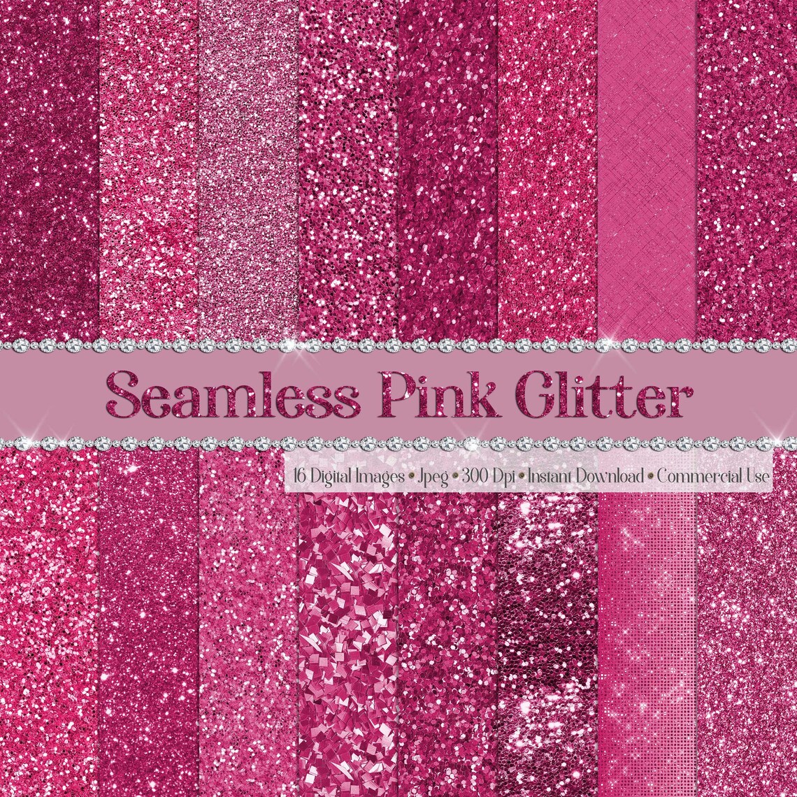 16 Seamless Pink Glitter Digital Papers 12 300 Dpi - Etsy