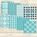 24 Turquoise Plaid Digital Papers in 12 X 12 Inch 300 Dpi Instant ...