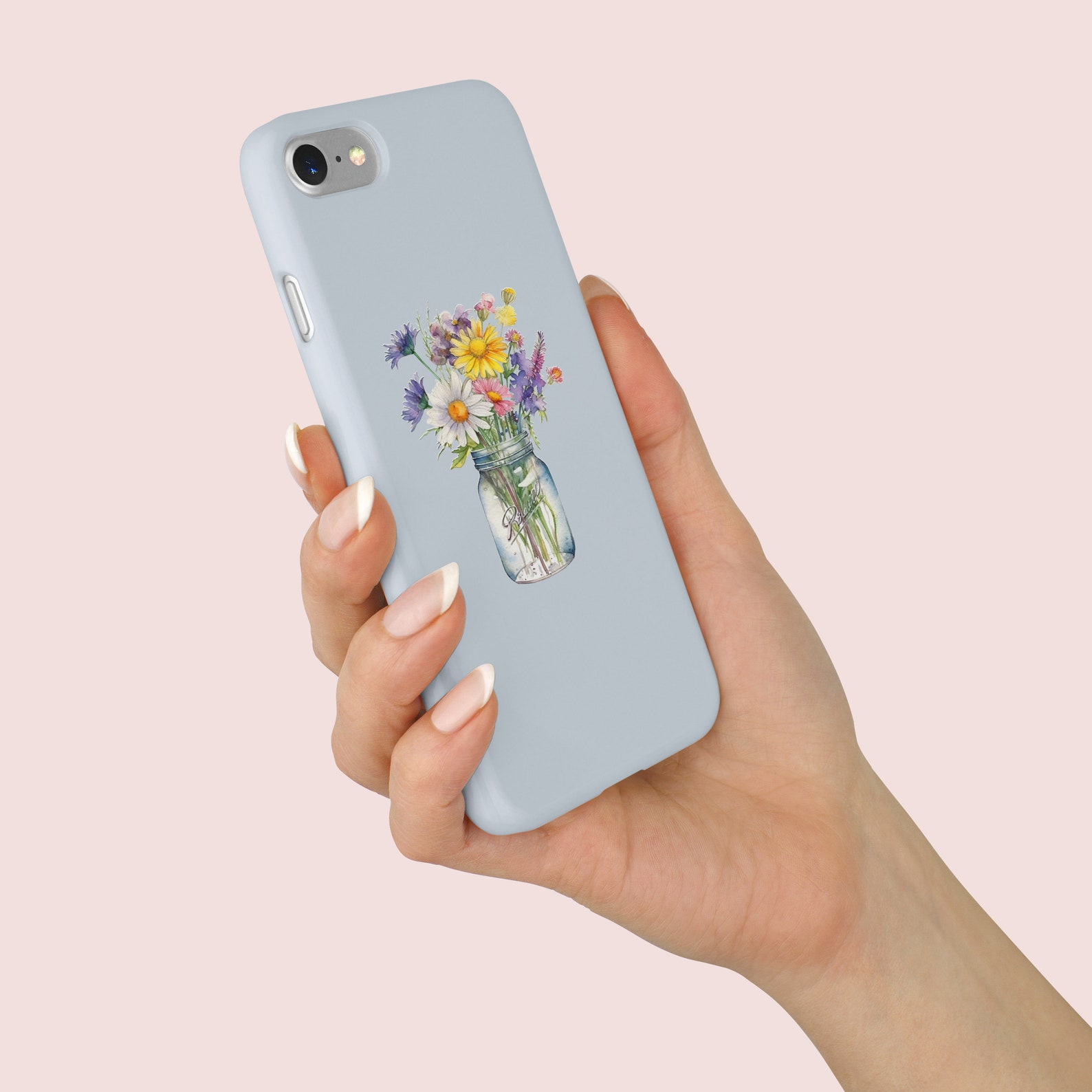 12 Watercolor Wildflower in a Mason Jar Ephemera Isolated Transparent ...